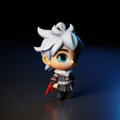 AI chibi-style character figure. 3D Models | Realistic chibi-style ...