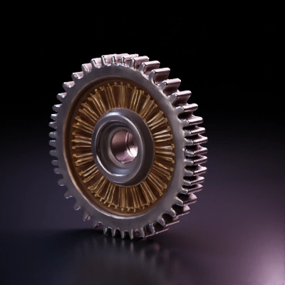 AI Mechanical gear with intricate design, precise engineering. Metal ...