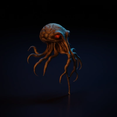 AI Cthulhu-like creature with tentacles, menacing eyes. 3D 模型 | Sampson ...