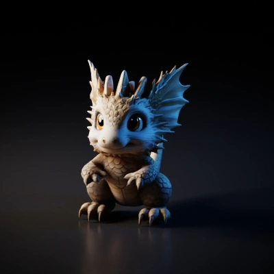 AI cute baby dragon. 3D Models | Realistic cute baby dragon. 3D ...