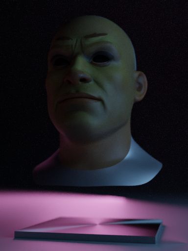 AI face, round, gentle, wrinkles, squinting eyes, low bridge of nose ...