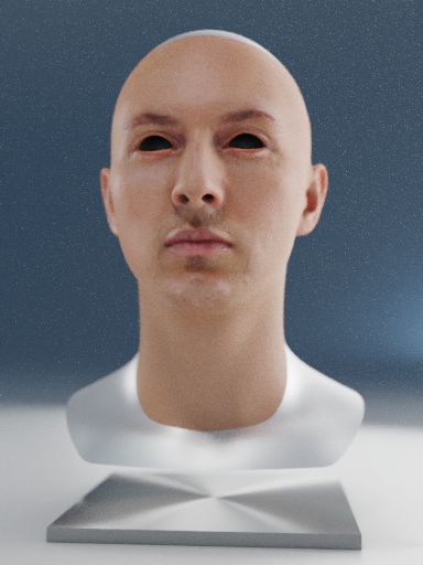 AI face, round, gentle, wrinkles, squinting eyes, low bridge of nose ...