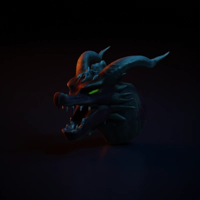 AI Dragon head, detailed texture, menacing expression. 3D Models ...