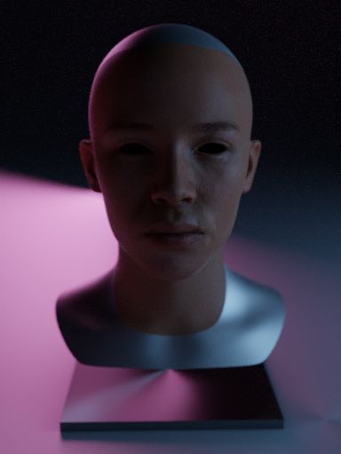 AI face, round, gentle, wrinkles, squinting eyes, low bridge of nose ...