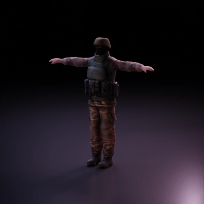AI Soldier with tactical gear and combat attire. t-pose 3D Models ...