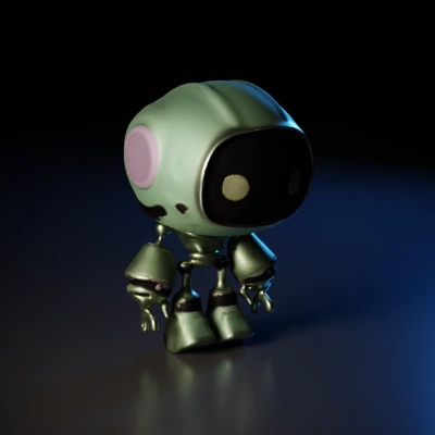 AI Stylized robot with a large head and round limbs. 3D Models ...