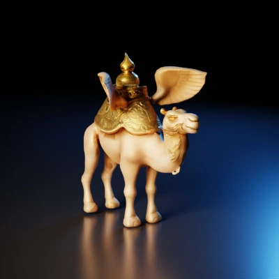 AI Winged camel with ornate saddle. 3D Models | Realistic Winged camel ...