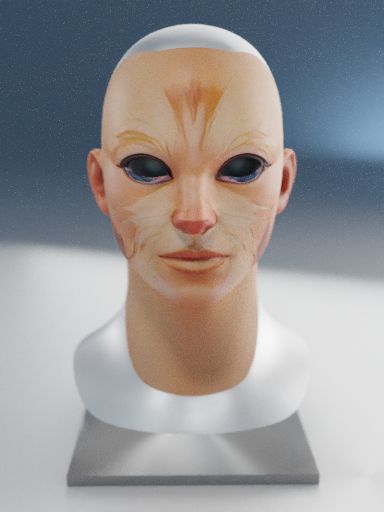 AI face, round, gentle, wrinkles, squinting eyes, low bridge of nose ...