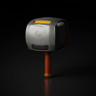 AI Massive hammer with a wooden handle, futuristic design. 3D Models ...