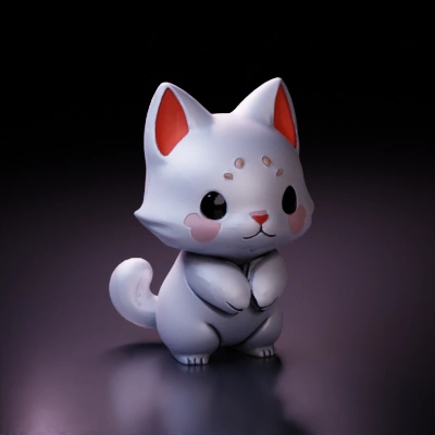 AI cute stylized cat character. 3D Models | Realistic cute stylized cat ...