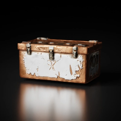 AI Rusted metal storage box, worn surface, handles. 3D Models ...