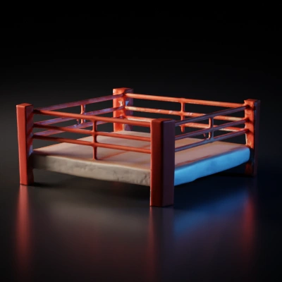 AI Square boxing ring with corner posts, railing. 3D Models | Realistic ...