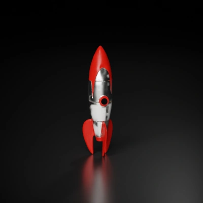 AI Retro sci-fi rocket. 3D Models | Realistic Retro sci-fi rocket. 3D ...