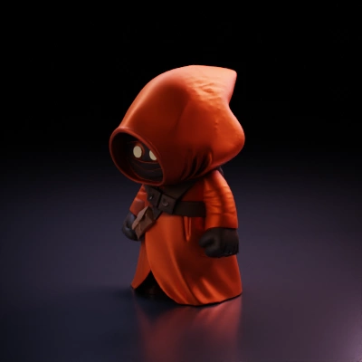 AI cartoon hooded figure in white cloak. 3D Models | Realistic cartoon ...