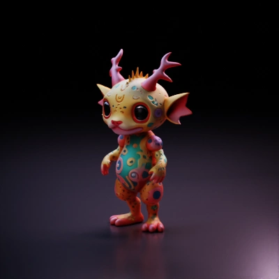 AI Cute colorful fantasy creature. 3D Models | Realistic Cute colorful ...