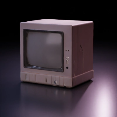 AI Old computer monitor, chunky design with buttons. Pastel pink. 3D ...