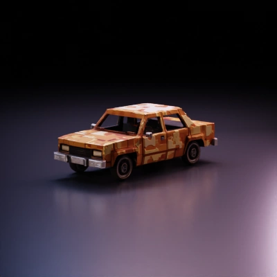 AI rustic vintage car covered in patchwork. 3D Models | Realistic ...