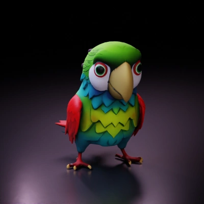 AI colorful cartoon parrot. 3D Models | Realistic colorful cartoon ...