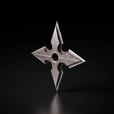 AI four-pointed throwing star. 3D Models | Realistic four-pointed ...