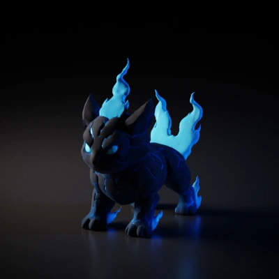 AI Small elemental creature with blue flames. 3D Models | Realistic ...