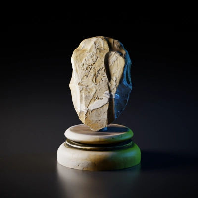 AI ancient stone tool on pedestal. 3D Models | Realistic ancient stone ...