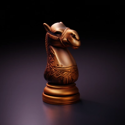 AI Chess knight piece, detailed carvings, horse head. 3D 模型 | master ...