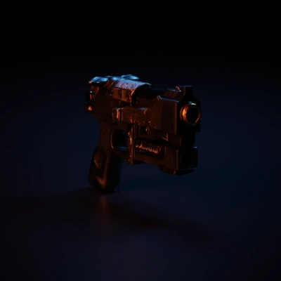 AI Futuristic sci-fi handgun with intricate detailing. 3D Models ...