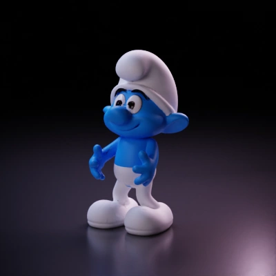 AI blue cartoon character with hat. 3D Models | Realistic blue cartoon ...