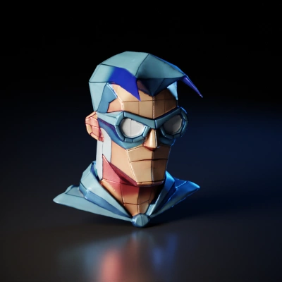 AI Low-poly superhero character with angular design. 3D Models ...