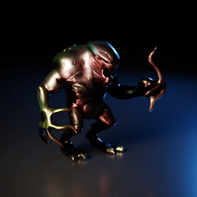 AI Monstrous alien with claws, muscular build, sharp teeth. 3D Models ...