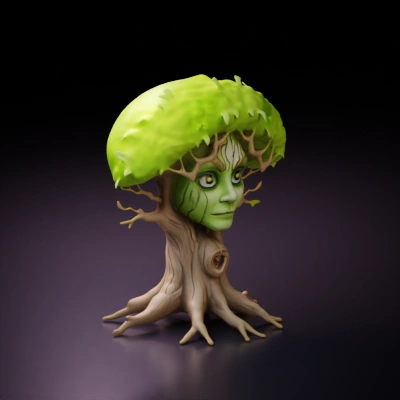 AI tree with a human-like face. 3Dモデル | Ronnebaum Chadが作成したリアルなtree ...