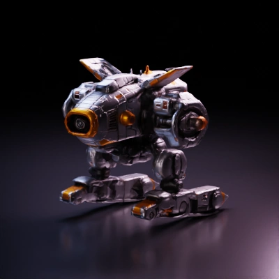 AI Giant battle-ready mech with laser weapons, four legs. 3D 模型 ...