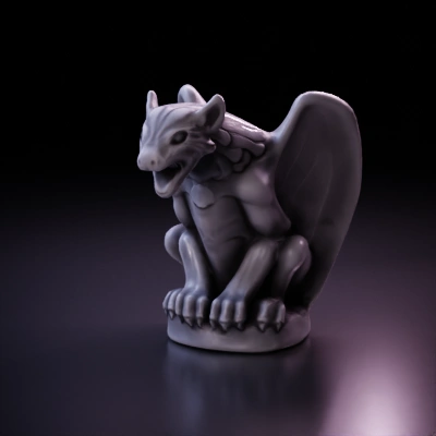 AI Gargoyle statue with wings, roaring face. 3D Models | Realistic ...