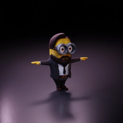 AI Minion in a suit with a beard, arms outstretched. 3D Models ...