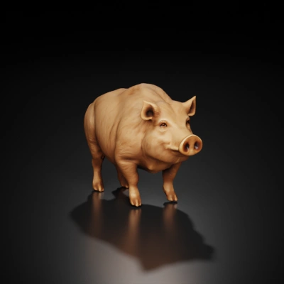 AI Large wild boar with realistic features. 3D Models | Realistic Large wild boar with realistic ...