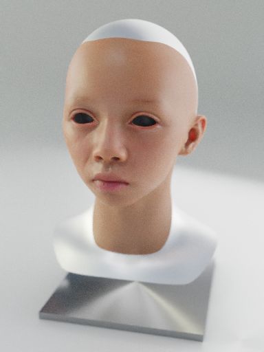 AI face, round, gentle, wrinkles, squinting eyes, low bridge of nose ...