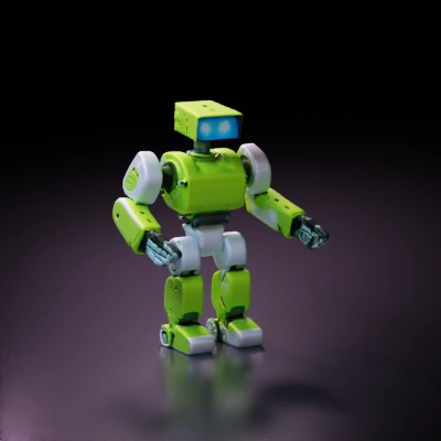 AI Boxy humanoid robot, friendly design, blue eyes, smile. 3D Models ...