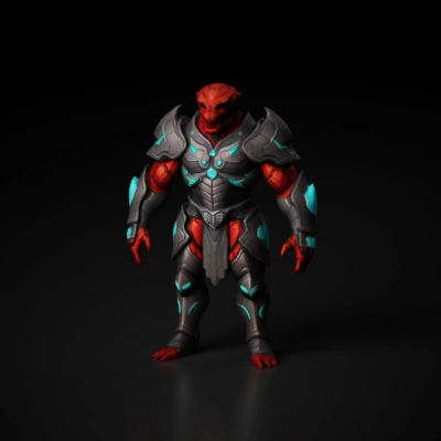 AI armored alien warrior. 3D Models | Realistic armored alien warrior ...