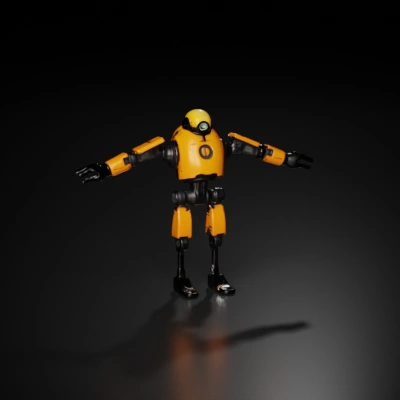 AI Humanoid robot with one eye and mechanical limbs, T-pose. 3D Models ...