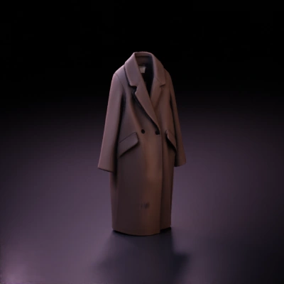 AI brown wool overcoat. 3D Models | Realistic brown wool overcoat. 3D ...