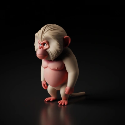 AI Cartoon monkey character. 3D Models | Realistic Cartoon monkey ...