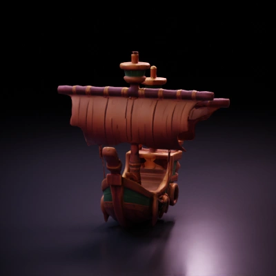 AI Stylized pirate ship, wooden texture, game asset. 3D Models ...