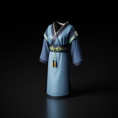 AI traditional robe on hanger. 3D 模型 | Nguyễn Thị Anh Phươn 创建的逼真 ...