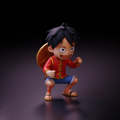 AI Anime character crouching with a smile. 3D Models | Realistic Anime ...