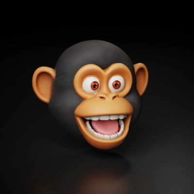 AI cartoon monkey face. 3D Models | Realistic cartoon monkey face. 3D ...