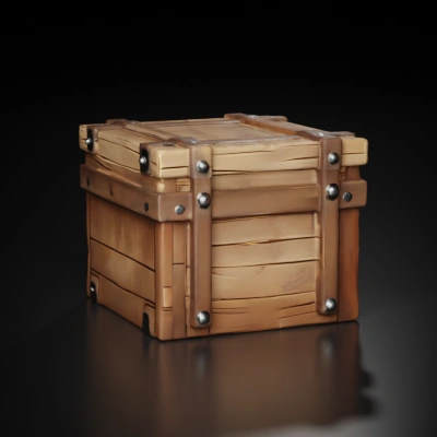 AI Wooden crate with reinforced metal bands. 3D Models | Realistic ...