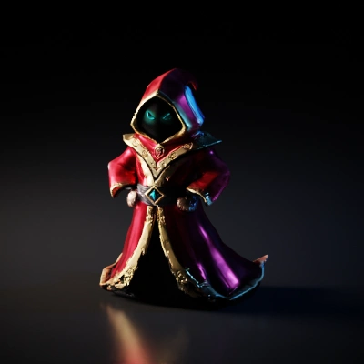 AI Hooded mage character, mystical appearance. 3D Models | Realistic ...