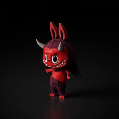 AI Cute red devil cartoon figurine. 3D Models | Realistic Cute red ...