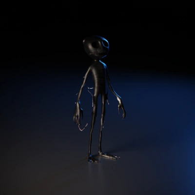 AI Creepy slender humanoid with tattered appearance. creepy teeth, and ...