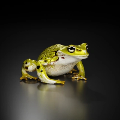 AI Frog-like amphibian, detailed texturing, realistic appearance. 3D ...